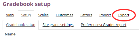School of Education Information: Instructions for how to export from Moodle